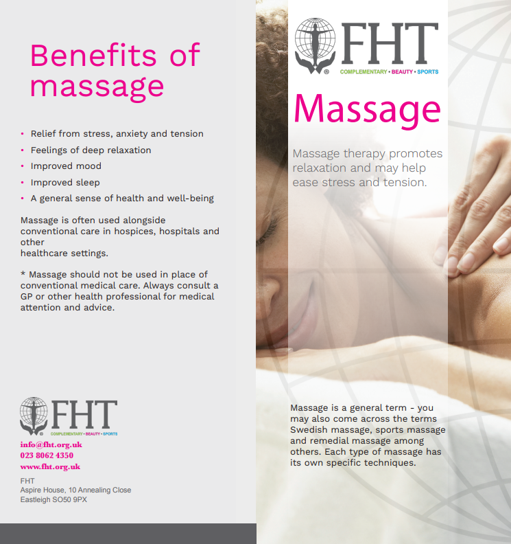 Massage leaflets – FHT Members' Shop