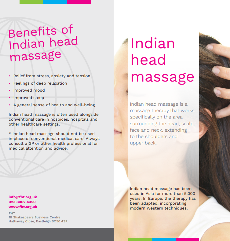 Indian head massage leaflets – FHT Members' Shop
