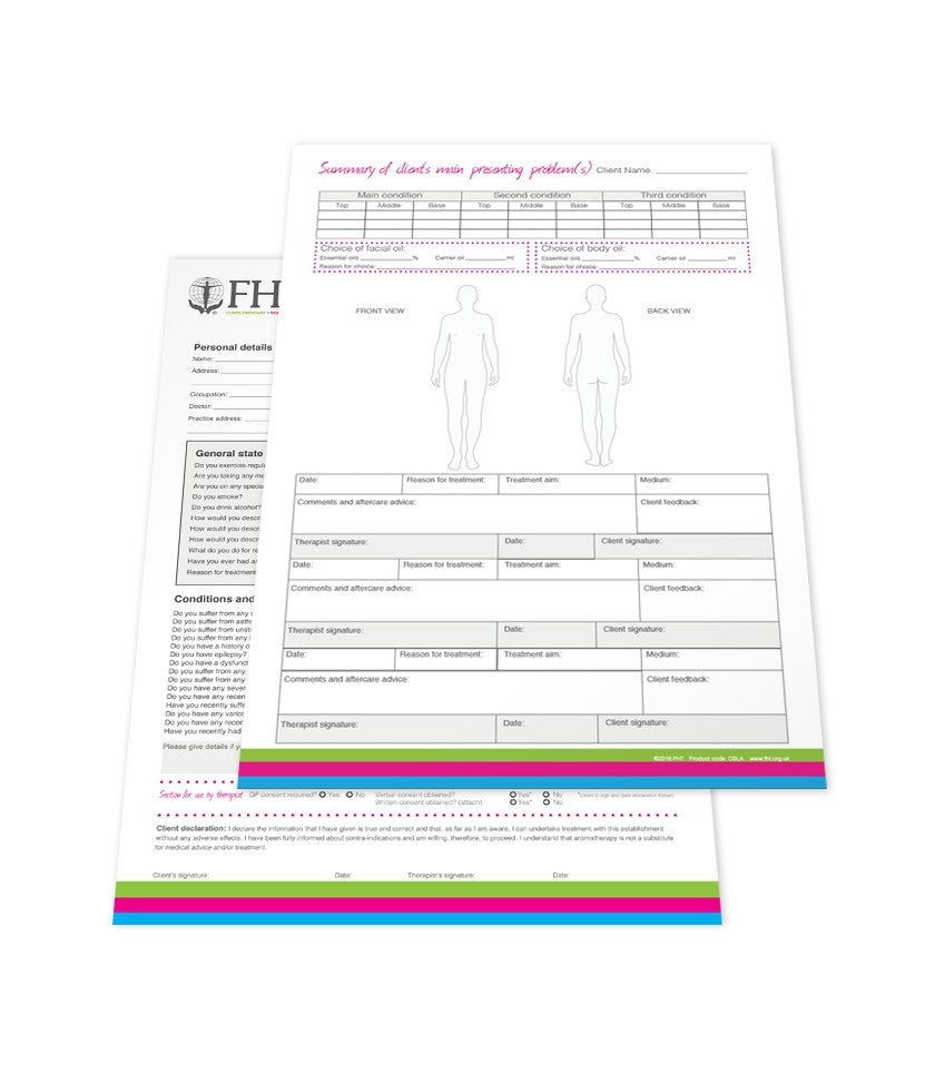 Aromatherapy consultation forms – FHT Members' Shop