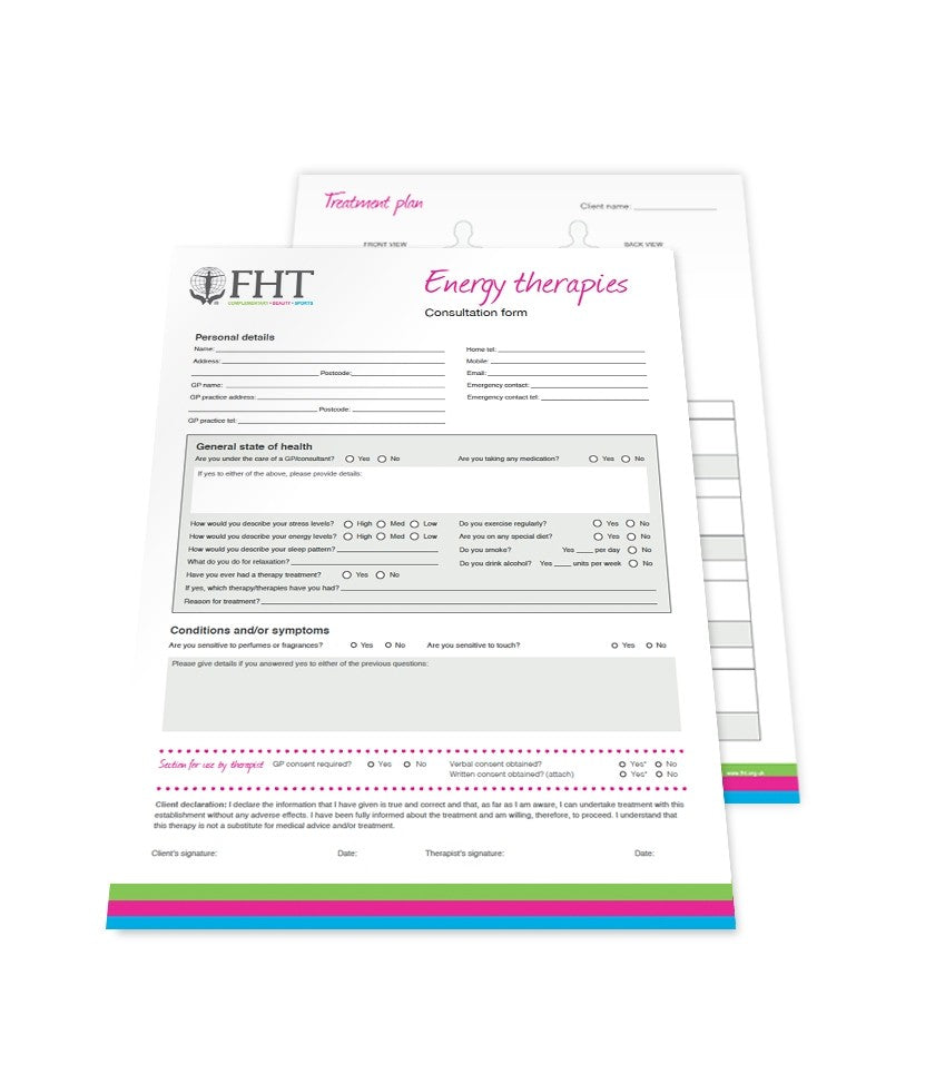 Energy therapies consultation forms – FHT Members' Shop