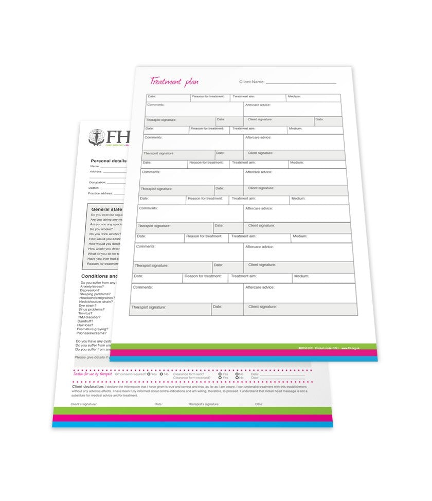 Indian head massage consultation forms – FHT Members' Shop