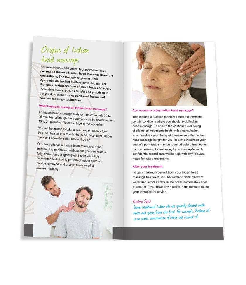 Indian head massage leaflets – FHT Members' Shop